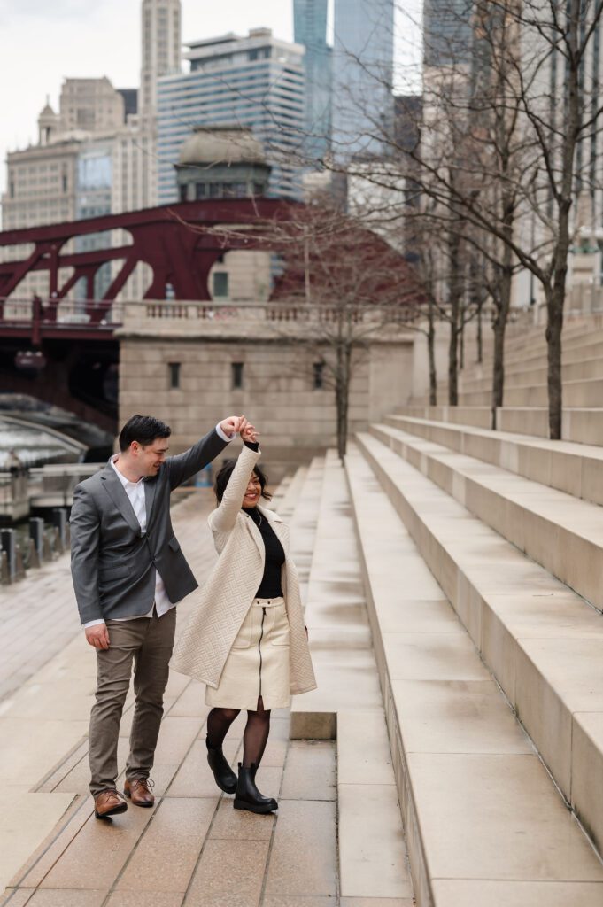 Chicago Riverwalk Engagement: Gary & Andrea